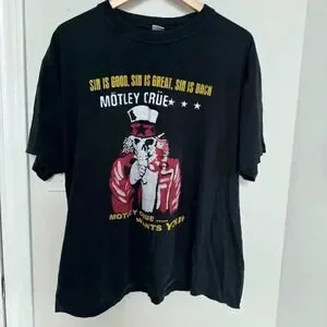Vintage | Tops | Motley Crue 205 Y2k Tour Band Tee Xxl | Poshmark
